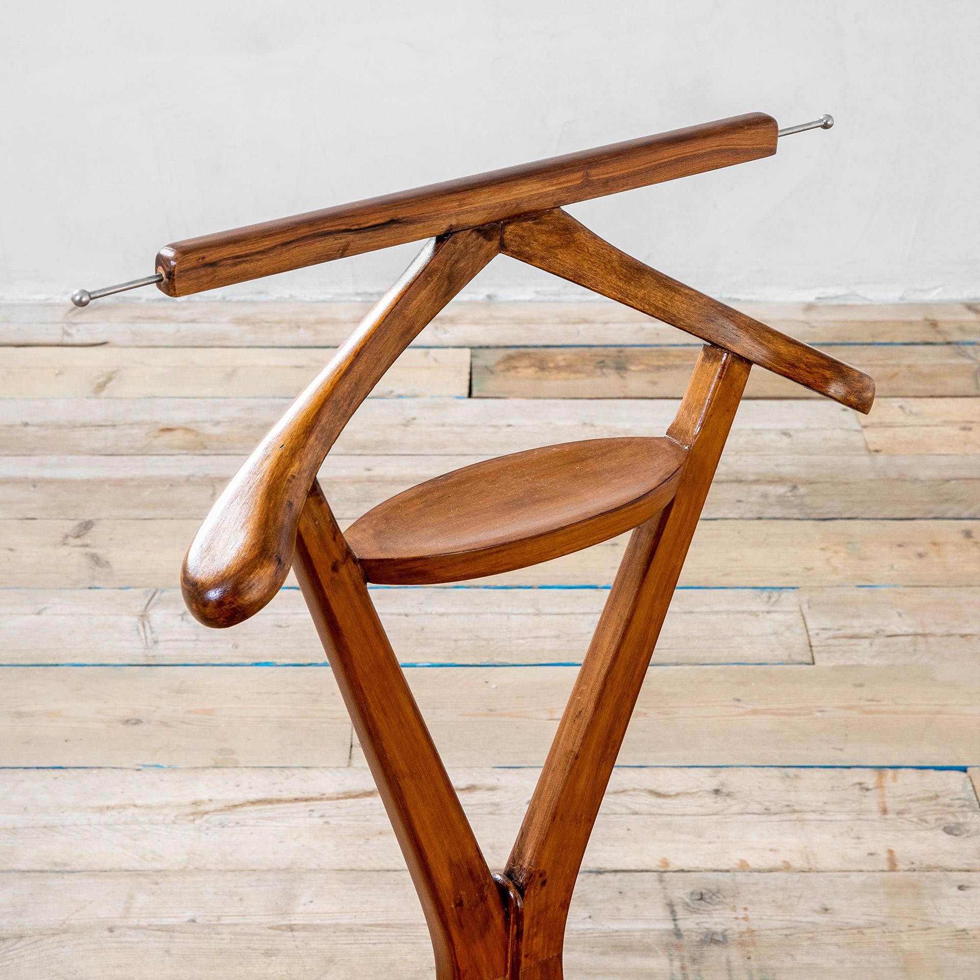 20th Century Ico Parisi Single Coat Rack in Wood with Metal Casters ...