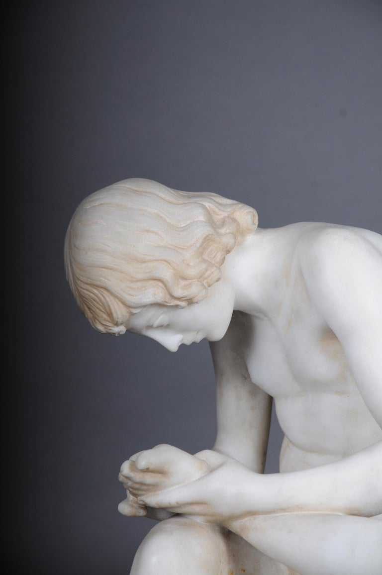 20th Century Impressive Marble Sculpture "the Thorn Extractor"/Spinario ...