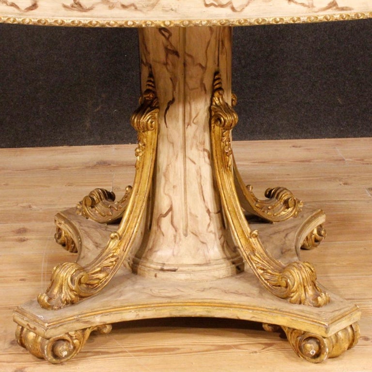 20th Century Lacquered and Gilded Wood French Table, 1970 For Sale at ...