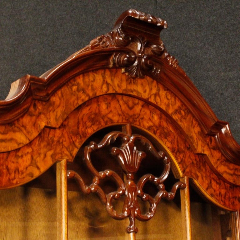 20th Century Walnut, Beech and Burl Walnut Dutch Showcase, 1960 For ...