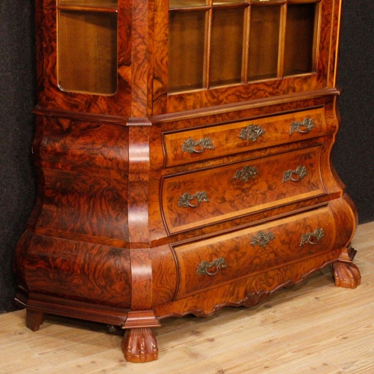 20th Century Walnut, Beech and Burl Walnut Dutch Showcase, 1960 For ...