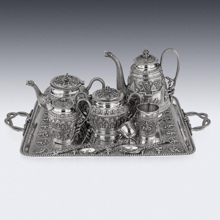 20th Century Indian Solid Silver Swami Tea Service, Madras, c.1900 For ...