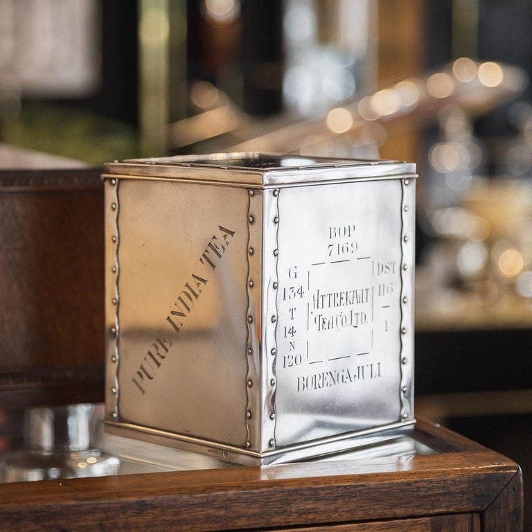 20th Century Indian Solid Silver Tea Chest Shaped Caddy, Hamilton and ...