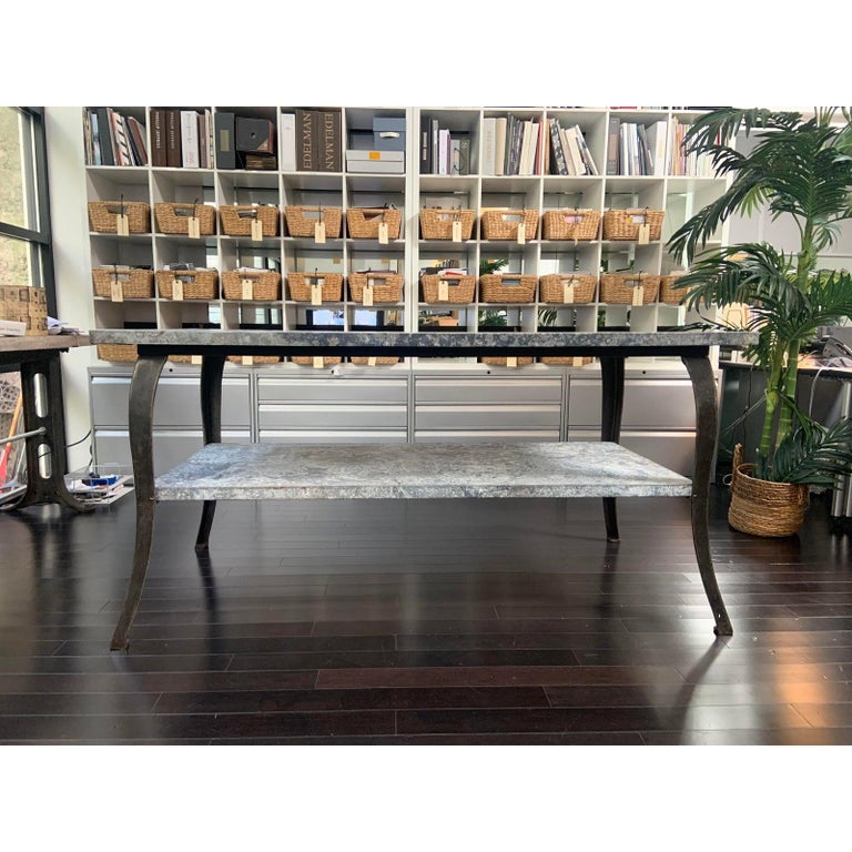 20th Century Industrial Zinc Two-Tier Counter Height Table For Sale at ...