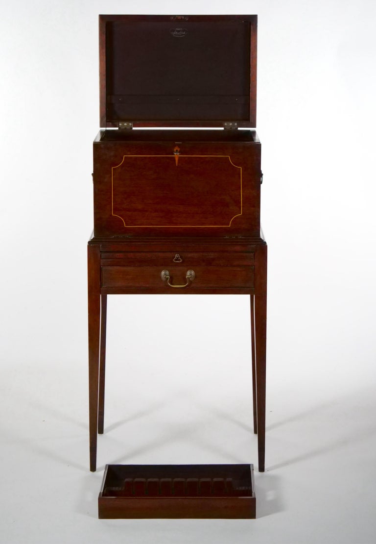 20th Century Inlaid Top Mahogany Wood Silver / Flatware Chest For Sale ...