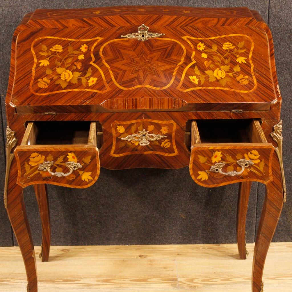 20th Century Inlaid Wood and Gilt Bronze French Bureau, 1960 For Sale ...