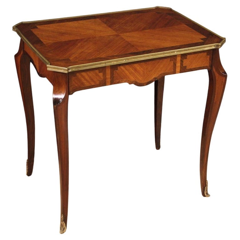 20th Century Inlaid Wood French Living Room Side Table, 1920 For Sale ...
