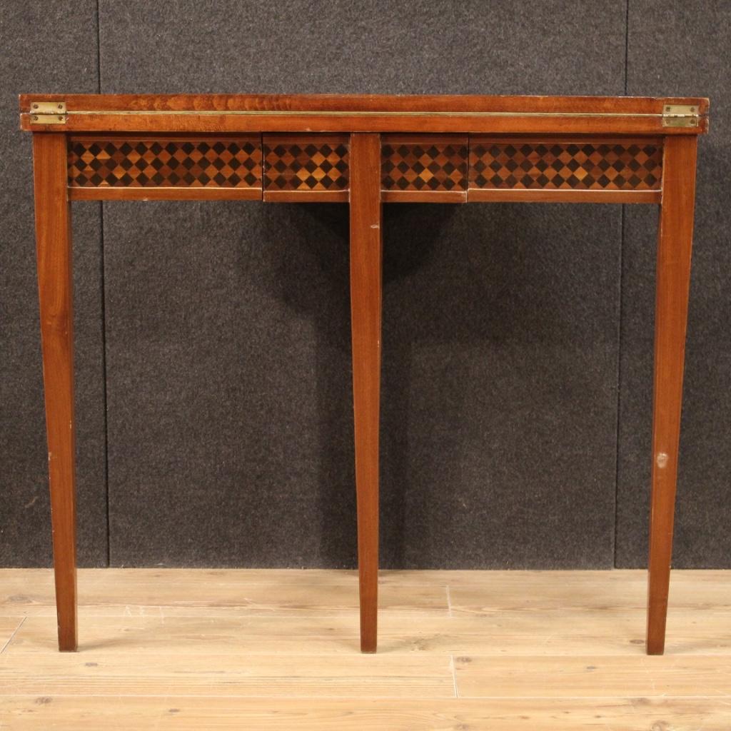 20th Century Inlaid Wood French Openable Game Table, 1980 For Sale at ...