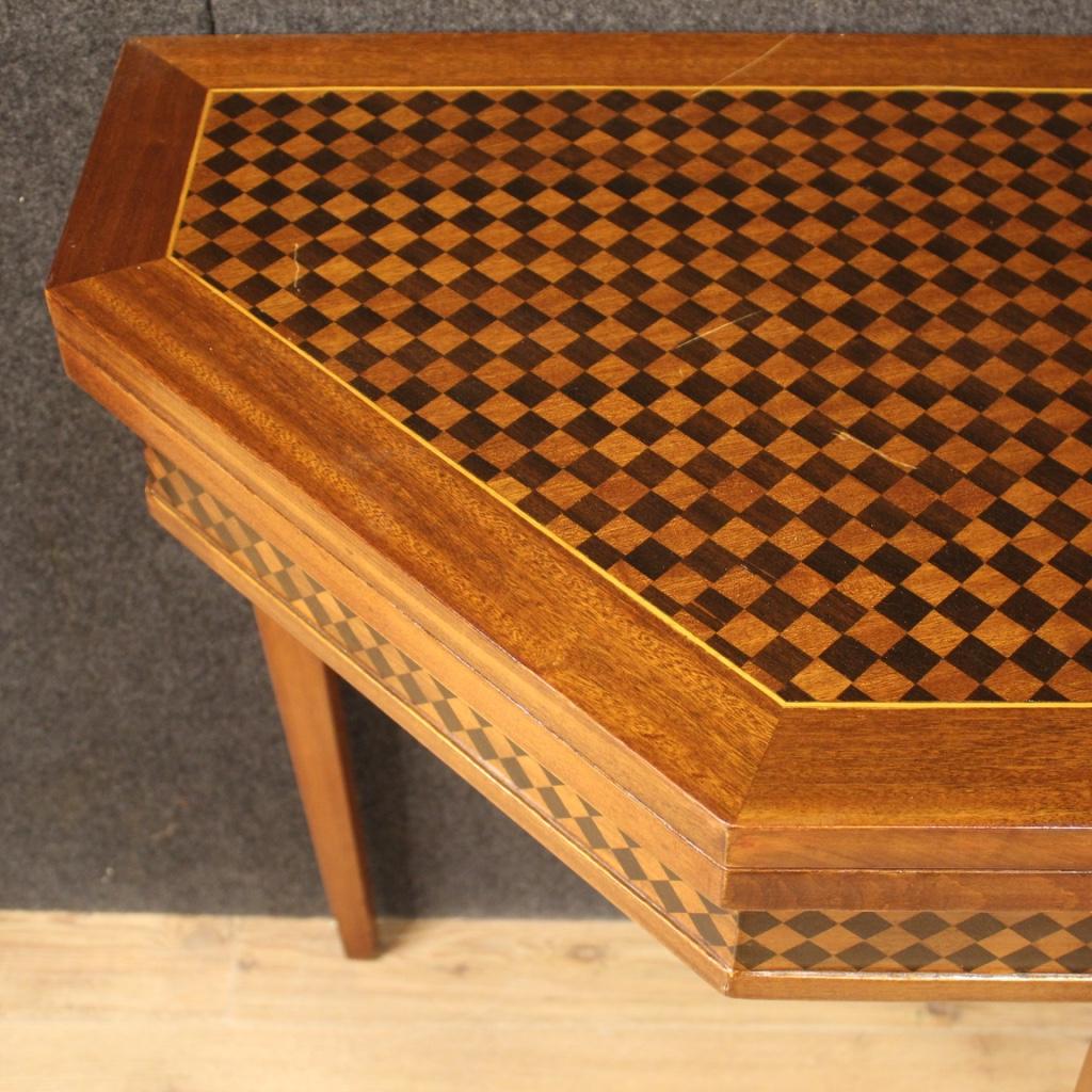 20th Century Inlaid Wood French Openable Game Table, 1980 For Sale at ...