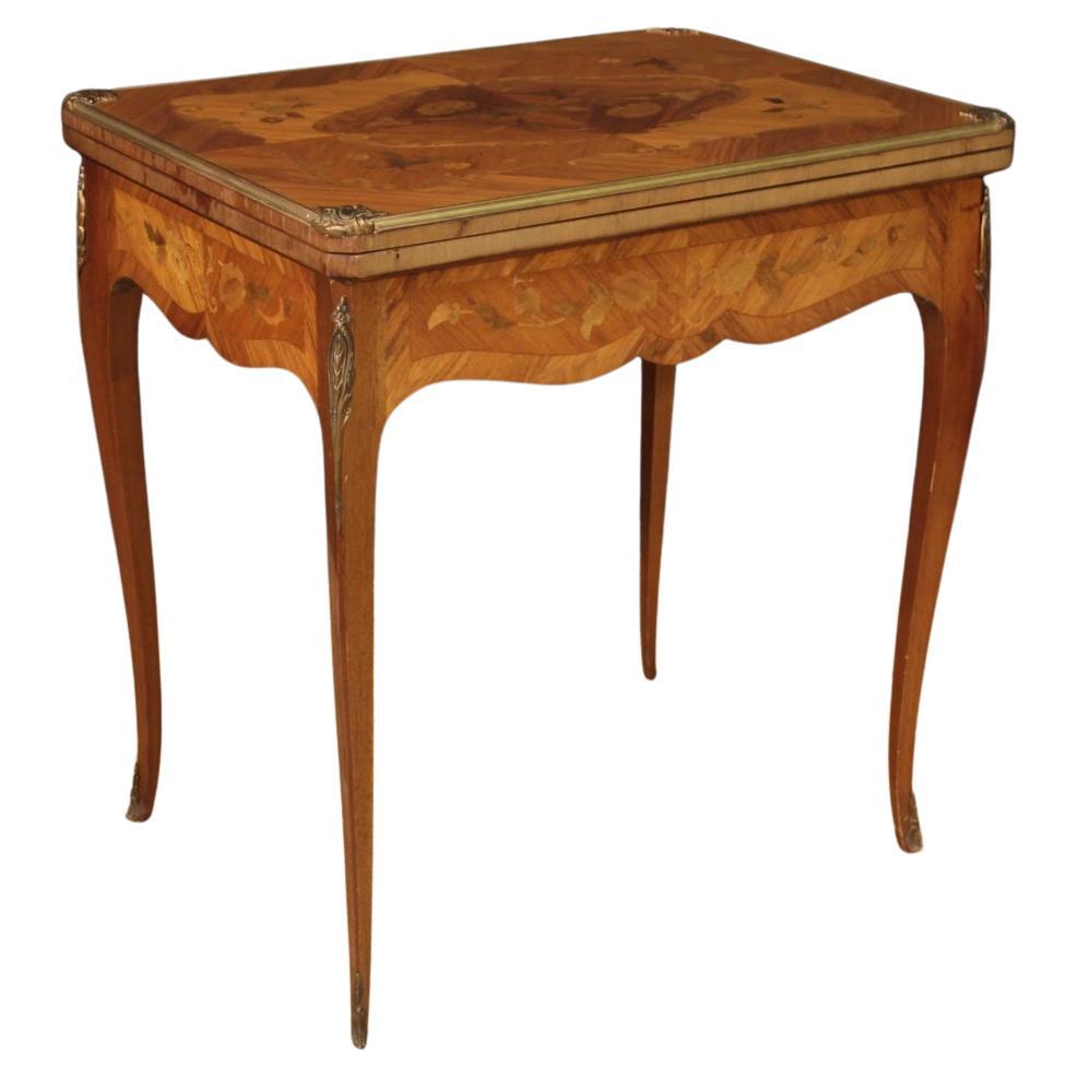 20th Century Inlaid Wood French Game Table, 1960 For Sale at 1stDibs