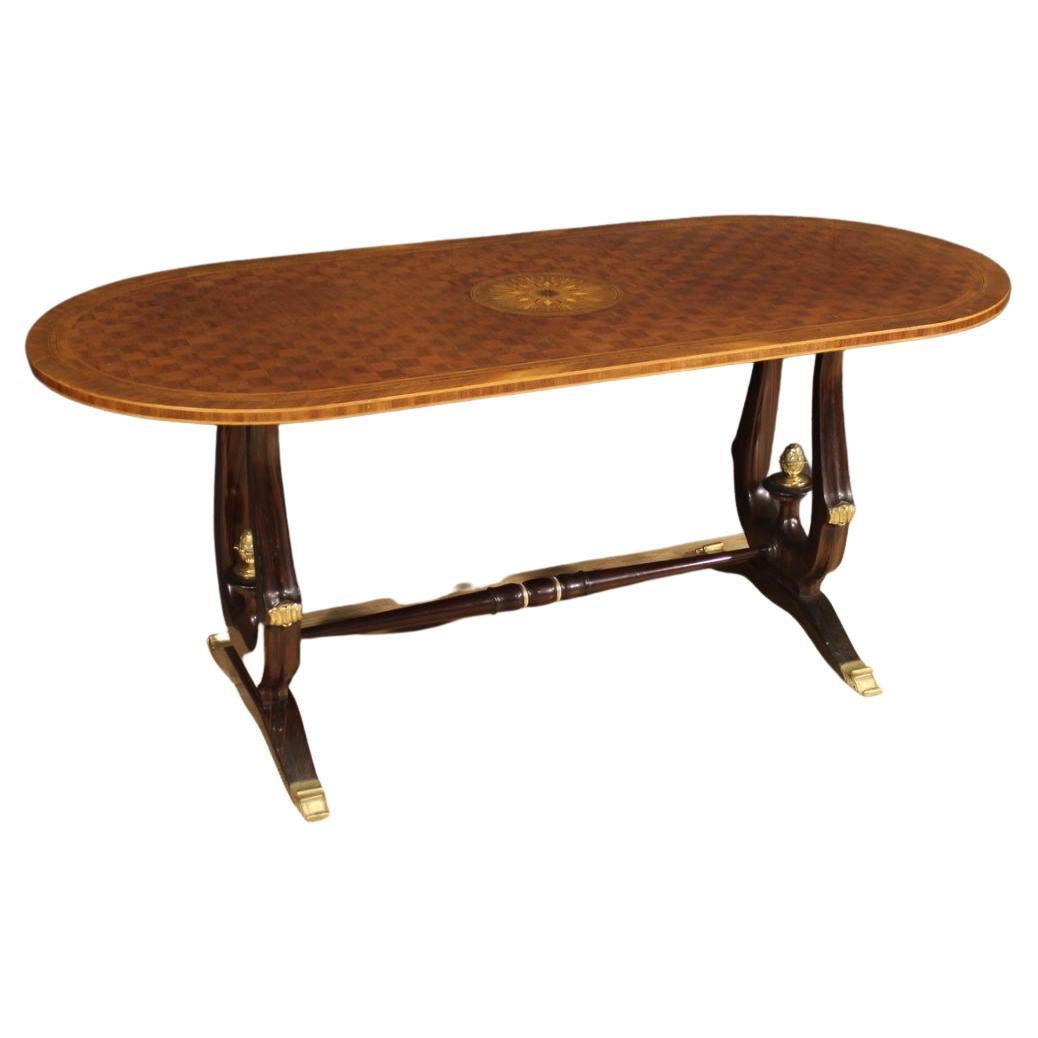 Italian Inlaid Dining Table in Wood in Louis XVI Style from 20th ...