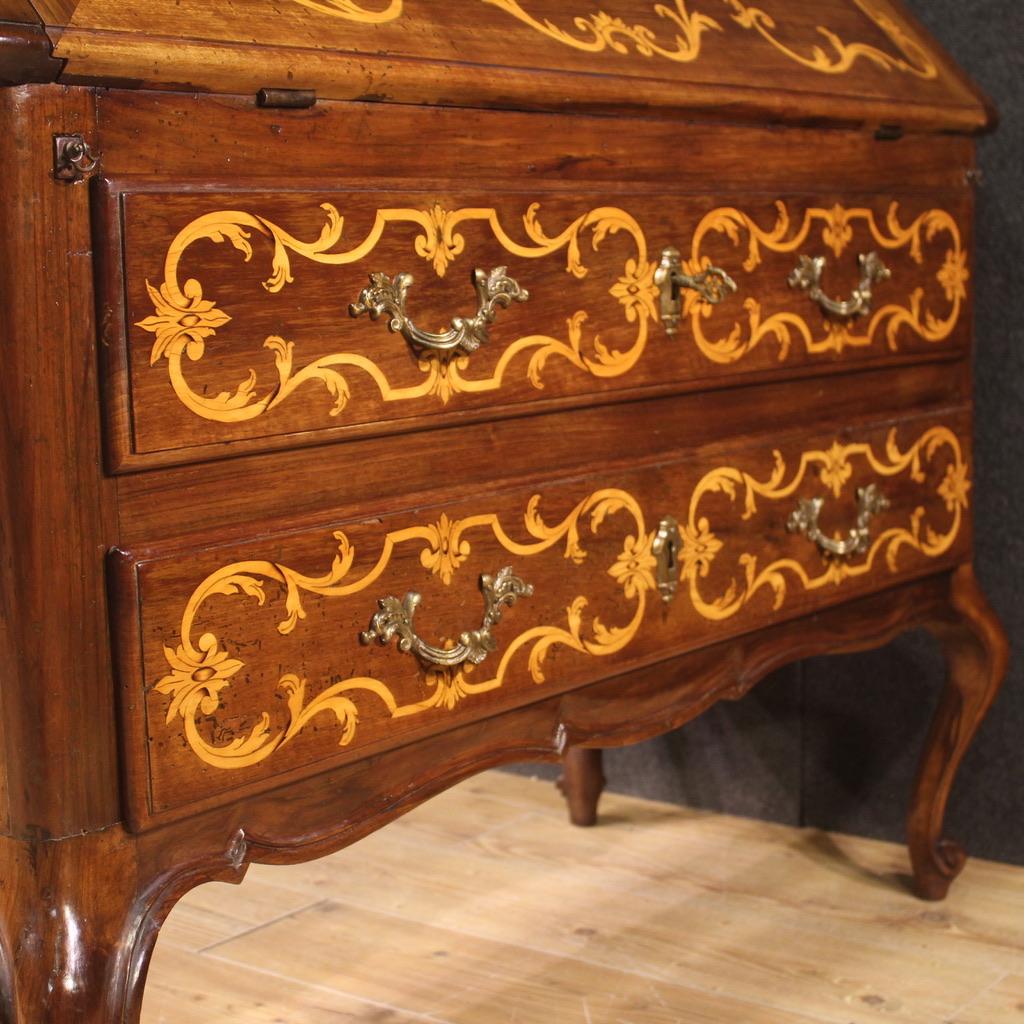20th Century Inlaid Wood Italian Bureau Desk, 1920 For Sale at 1stDibs