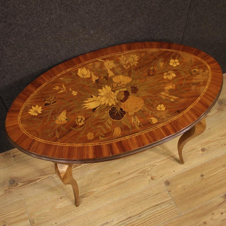 20th Century Inlaid Wood Italian Coffee Table, 1960 at 1stDibs