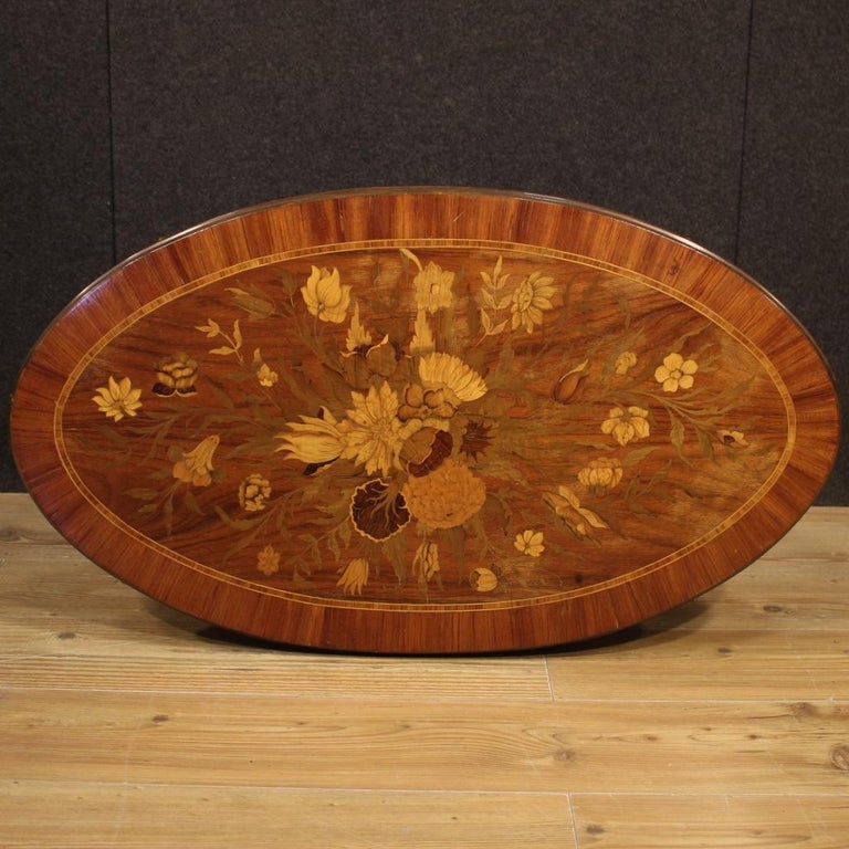 20th Century Inlaid Wood Italian Coffee Table, 1960 at 1stDibs