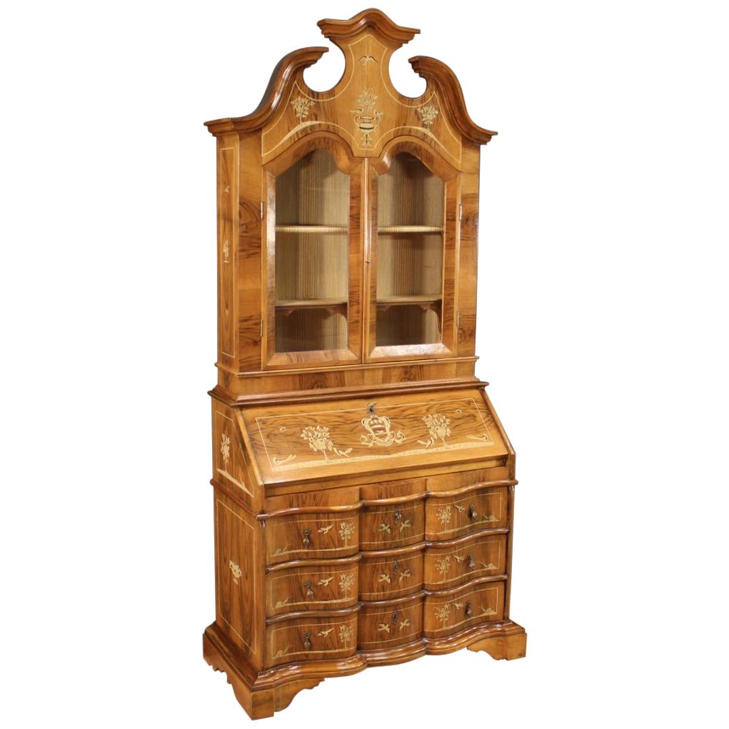 20th Century Wood Italian Double Body Trumeau Desk Vitrine, 1970 For ...