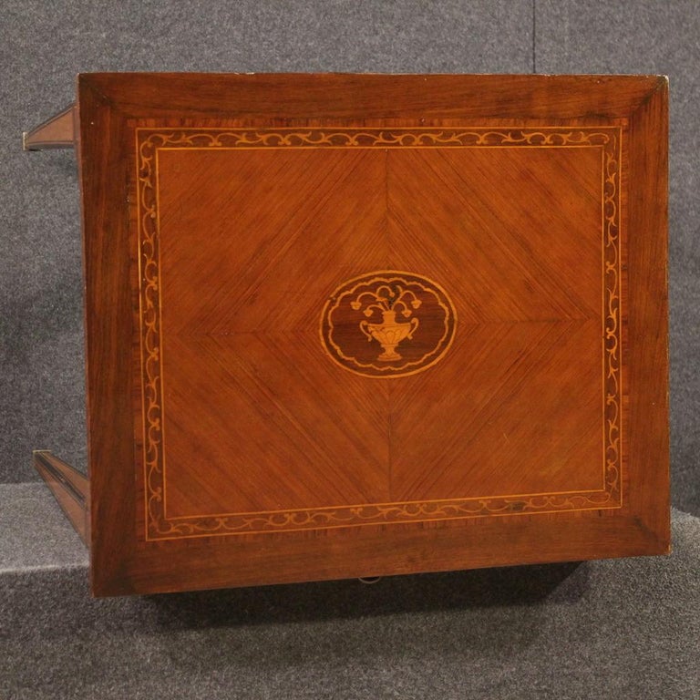 20th Century Inlaid Wood Louis XVI Style Italian Side Table, 1950 For ...