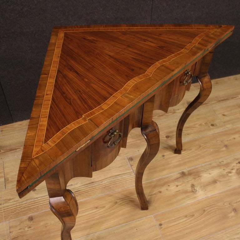 20th Century Inlaid Wood Venetian Corner Cabinet Game Table, 1950 For ...