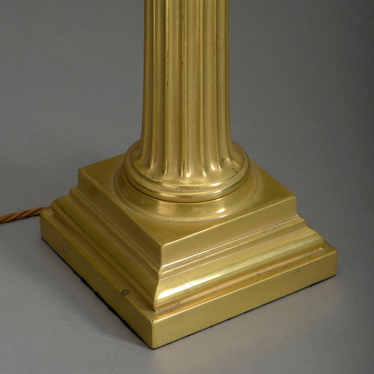 20th Century Ionic Brass Column Lamp in the Regency Taste For Sale at 1stDibs