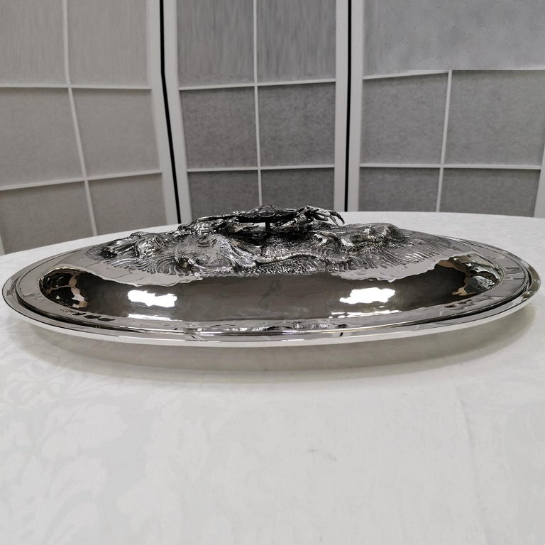 20th Century Italiam Solid Silver Serving Fish and Shellfish Dish For ...