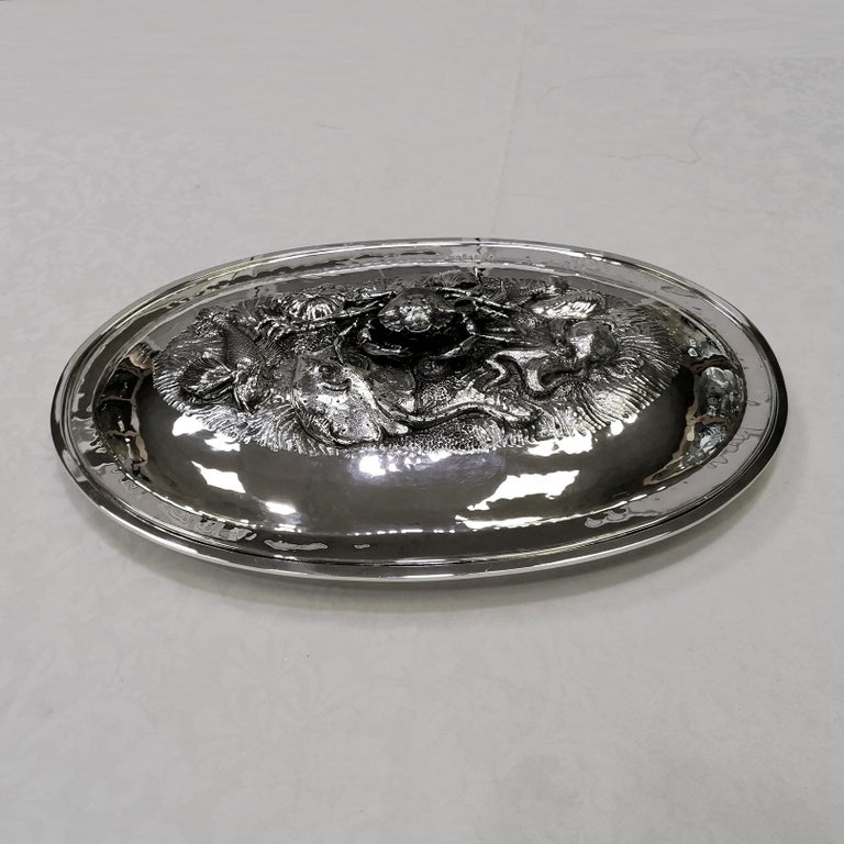 20th Century Italiam Solid Silver Serving Fish and Shellfish Dish For ...
