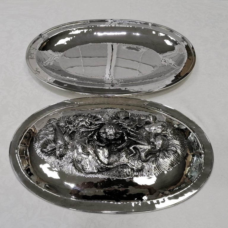 20th Century Italiam Solid Silver Serving Fish and Shellfish Dish For ...