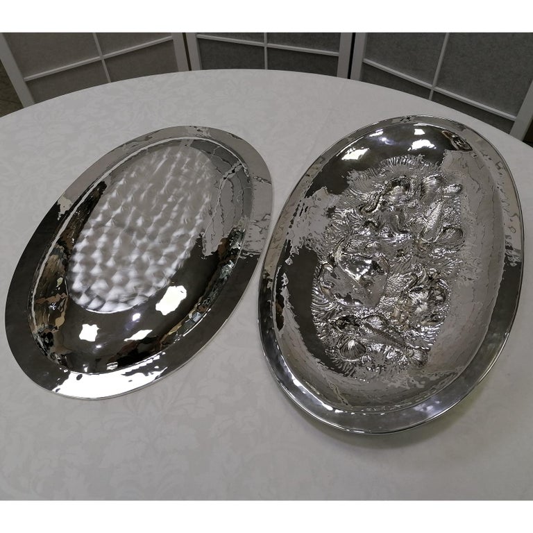 20th Century Italiam Solid Silver Serving Fish and Shellfish Dish For ...