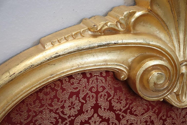20th Century Italian Baroque Style Carved and Gilded Wood with Fabric ...