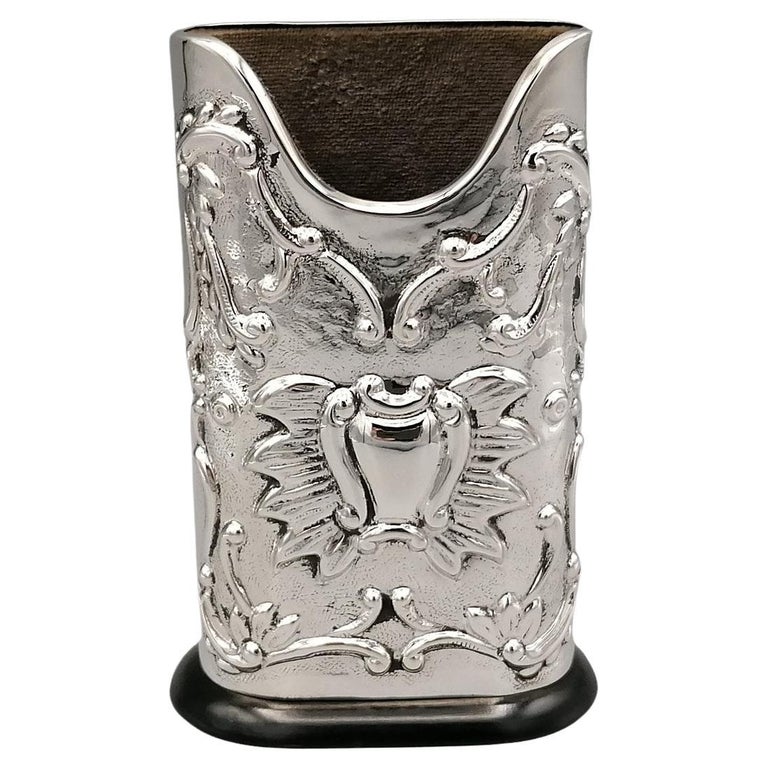 20th Century Italian Big Sterling Silver Pen Holder For Sale at 1stDibs