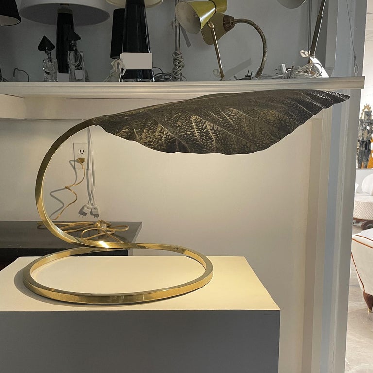 20th Century Italian Carlo Giorgi Sculptural Brass Leaf Light by ...
