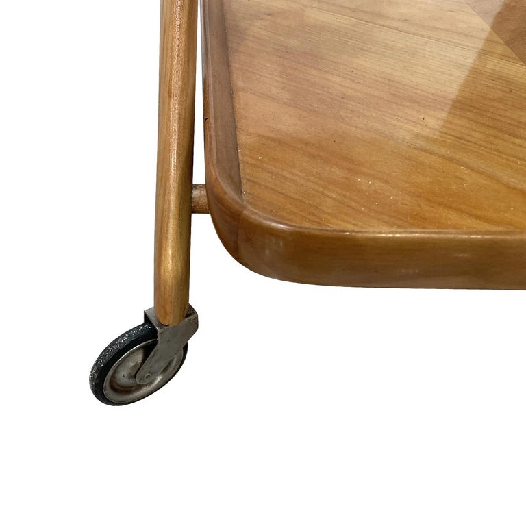 20th Century Italian Cassina Walnut Bar Cart, Tea Trolley by Cesare ...