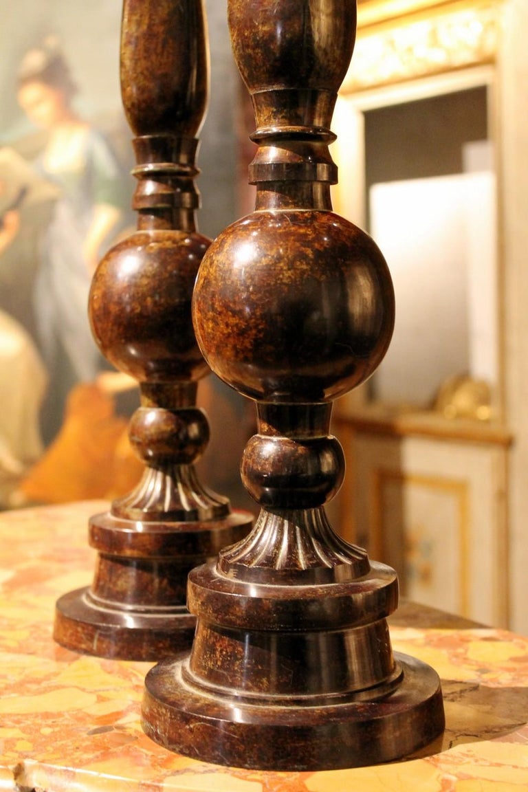 20th Century Italian Cold Painted Brown Patinated Decorative Obelisks ...