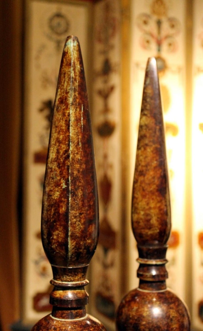 20th Century Italian Cold Painted Brown Patinated Decorative Obelisks ...