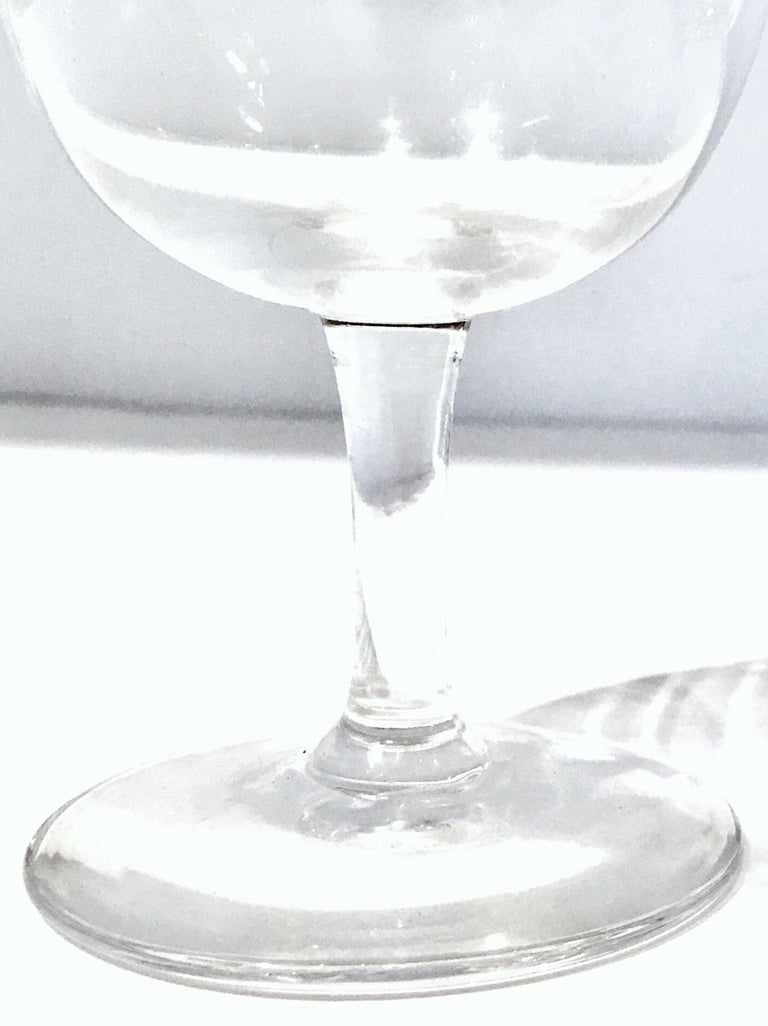 20th Century Italian Crystal and 22-Karat Gold Rim Stem Glasses, S/12 ...