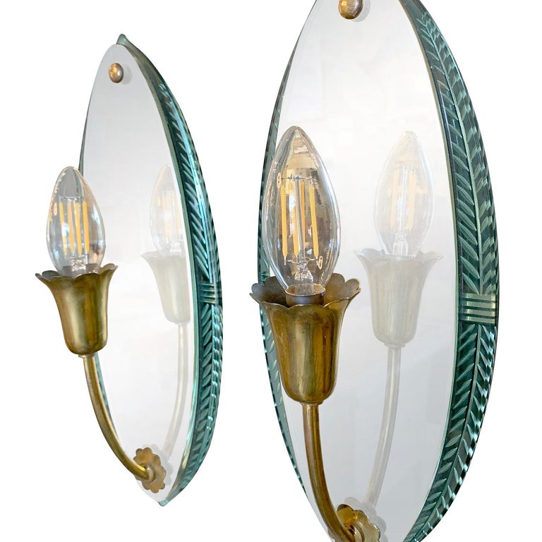 20th Century Italian Crystal Glass Wall Appliqués by Cristal Art at 1stDibs