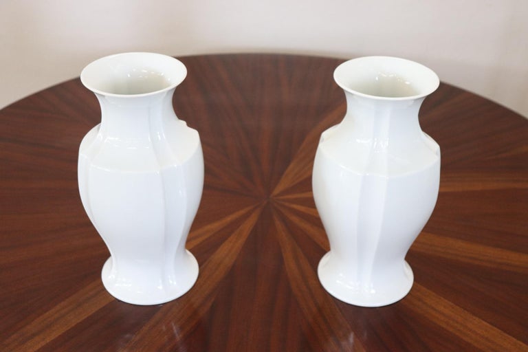 20th Century German Design Bavaria Pair of Vase in White Porcelain For ...