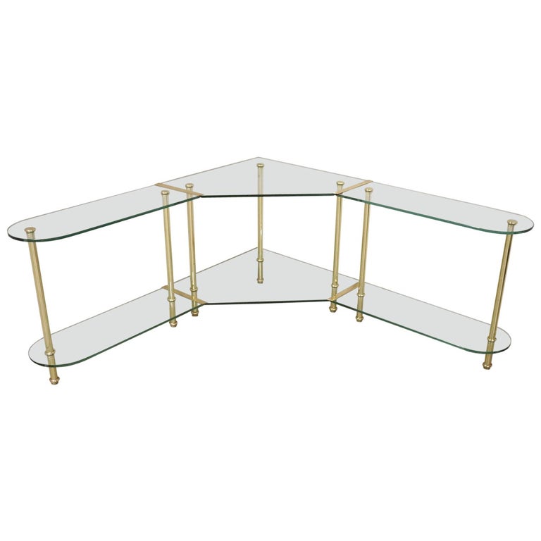 20th Century Italian Design Crystal Corner Shelves, 1980s For Sale at ...