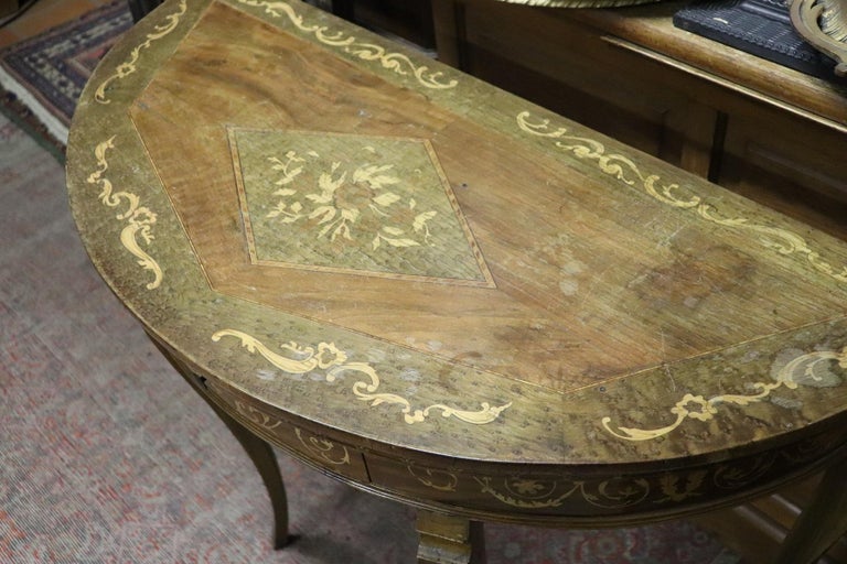 20th Century Italian Inlaid Wood Console Table at 1stDibs