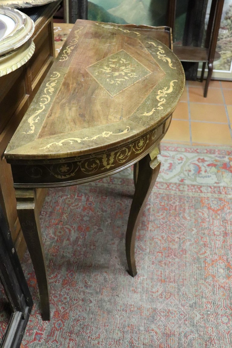 20th Century Italian Inlaid Wood Console Table at 1stDibs