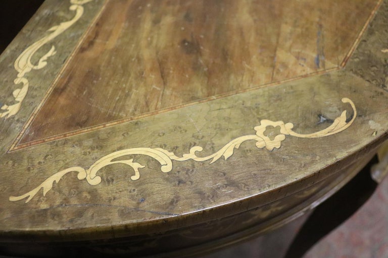 20th Century Italian Inlaid Wood Console Table at 1stDibs