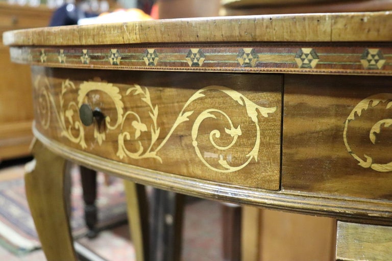 20th Century Italian Inlaid Wood Console Table at 1stDibs