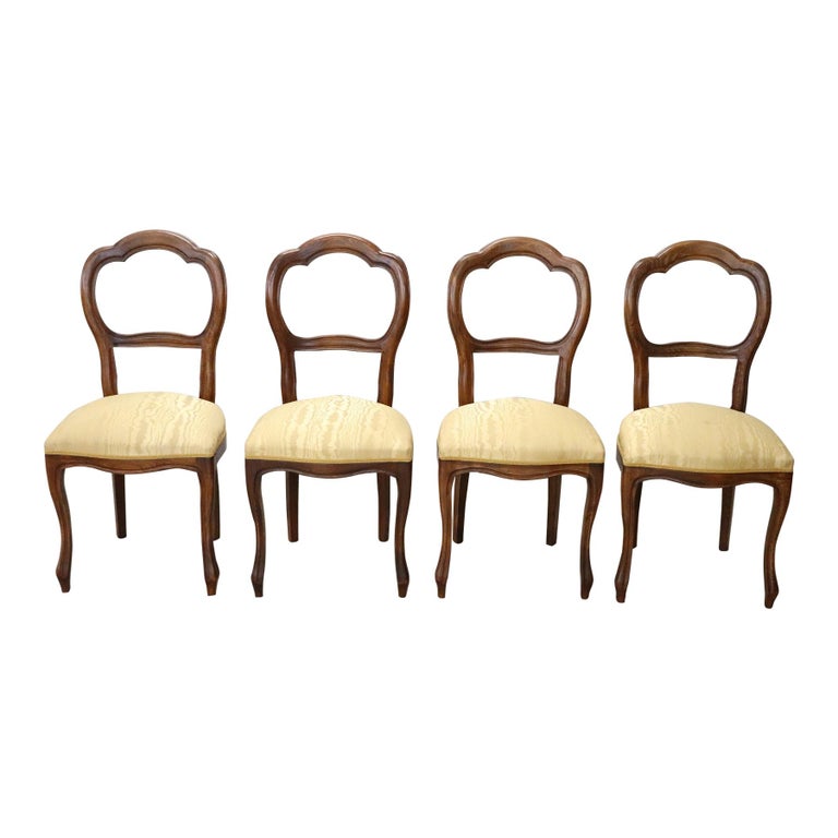 20th Century Italian Louis Philippe Style Beechwood Four Chairs at 1stDibs