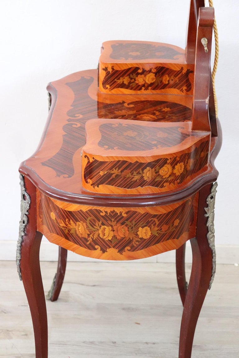 20th Century Italian Louis XV Style Inlay Wood Dressing Table with ...