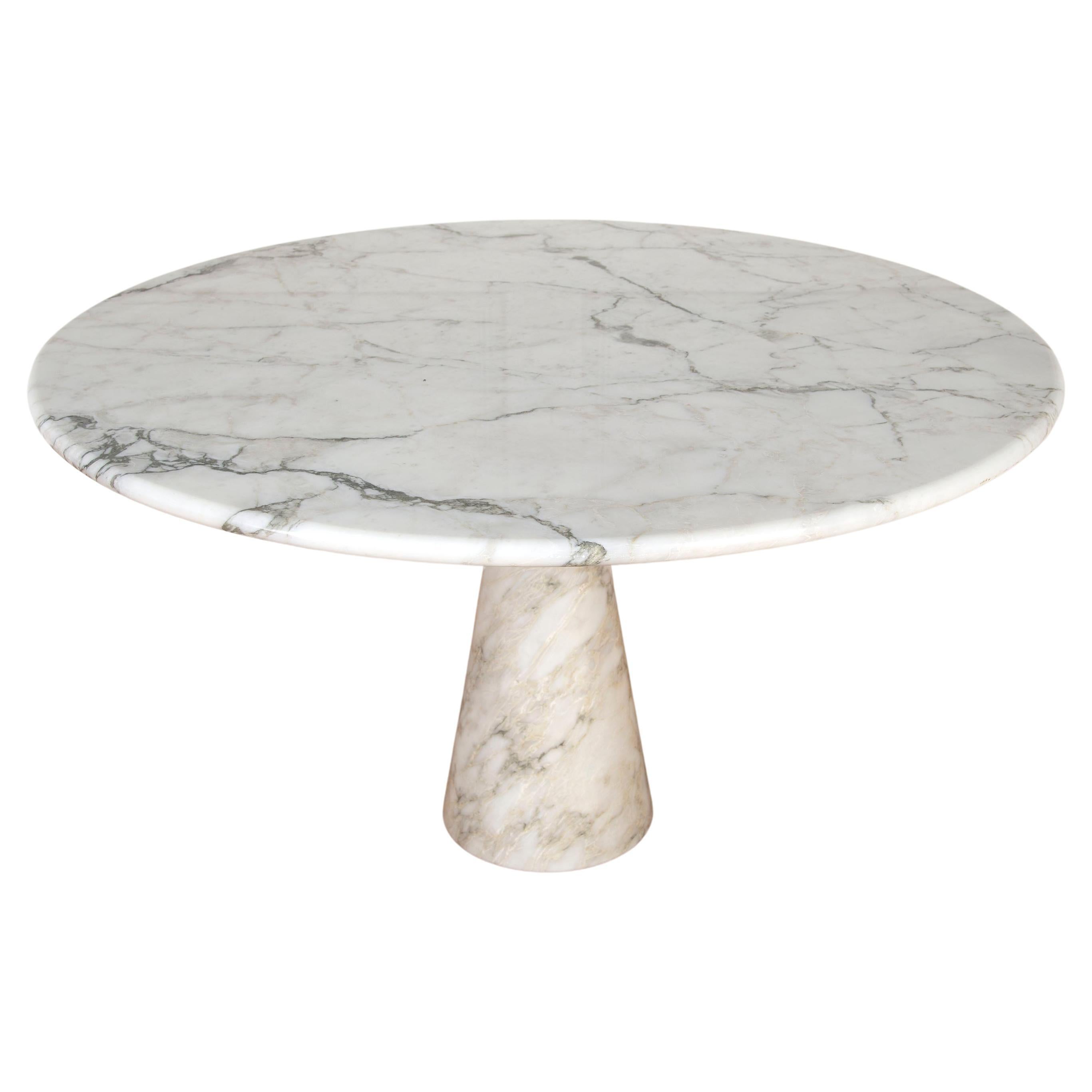 Modern Dining Table with Marble Base and oval Glass Top, Italy Late ...