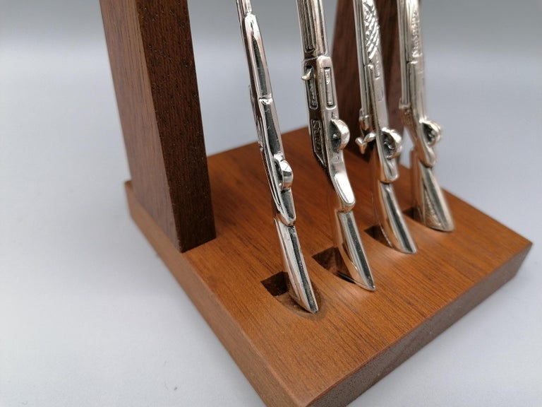 20th Century Italian Miniature Wooden Rack, 4 Hunting Rifles in ...