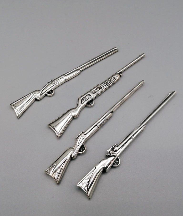 20th Century Italian Miniature Wooden Rack, 4 Hunting Rifles in ...