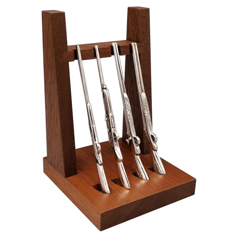 20th Century Italian Miniature Wooden Rack, 4 Hunting Rifles in ...