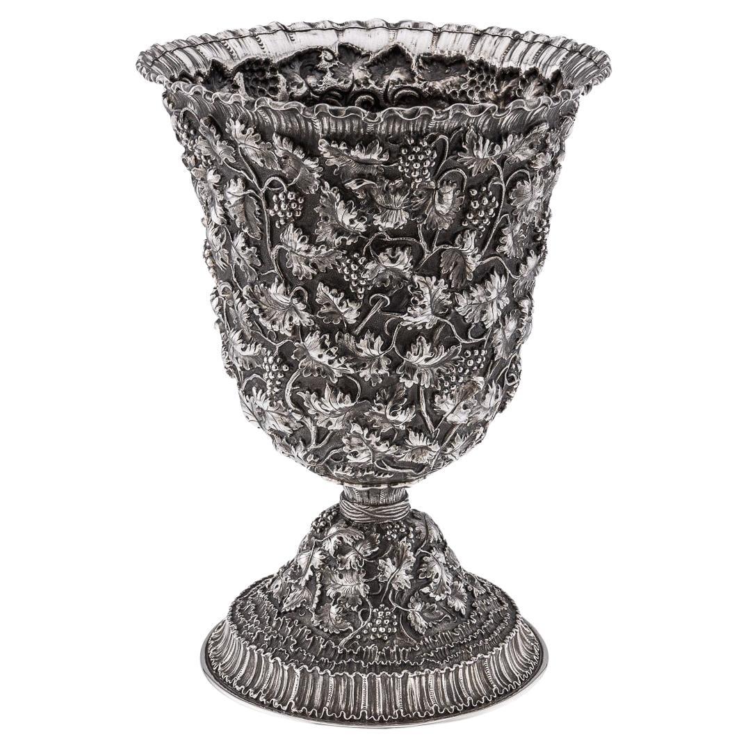 20th Century Italian Monumental Solid Silver Vase, Gianmaria Buccellati ...