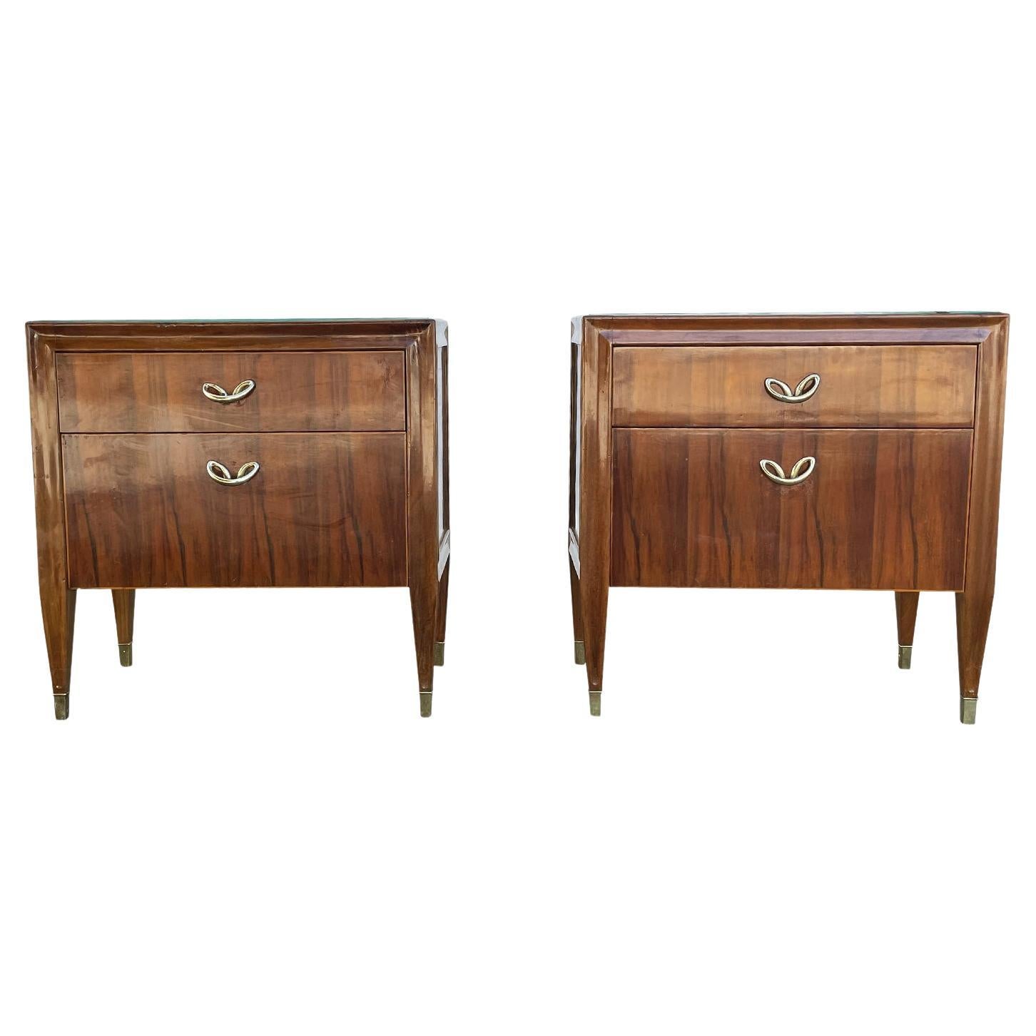 Corbu Bedside Table by DeMuro Das in Charcoal Carta and Solid Walnut ...