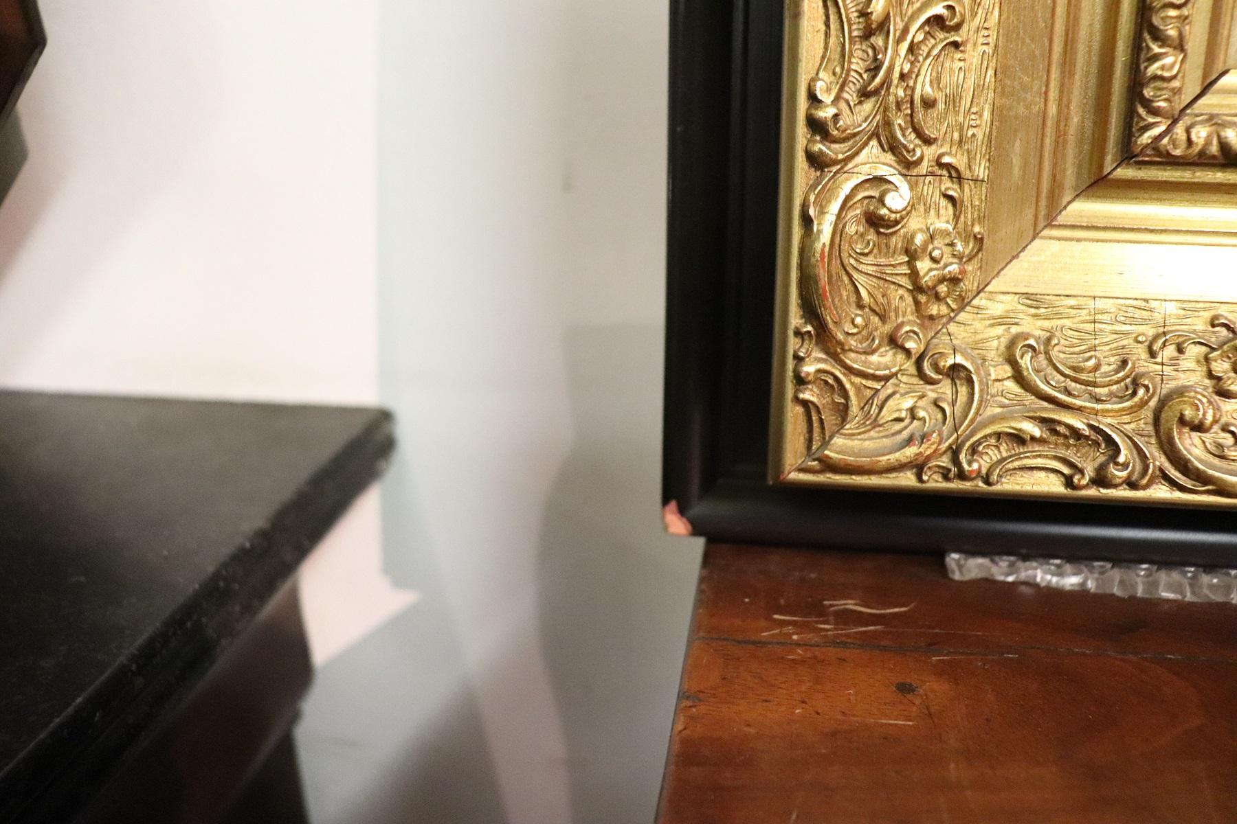 20th Century Italian Oil Painting on Canvas Landscape with Golden Frame ...