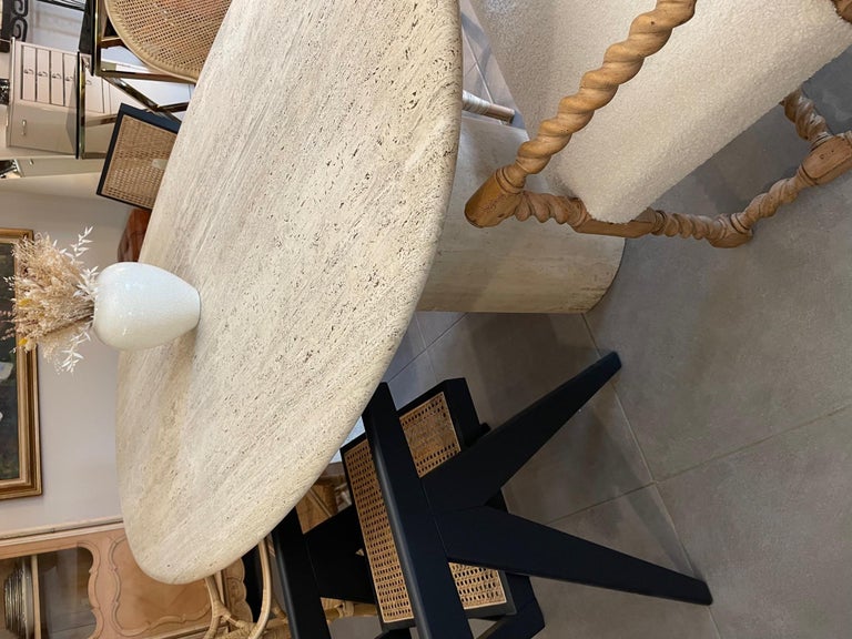 20th century Italian Ovale Travertine Dining Table, 1980s For Sale at ...